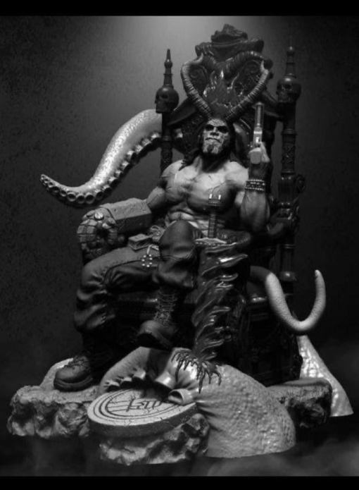 Hellboy on throne stl files for 3d printing - 3D PRINT MAKER CLUB