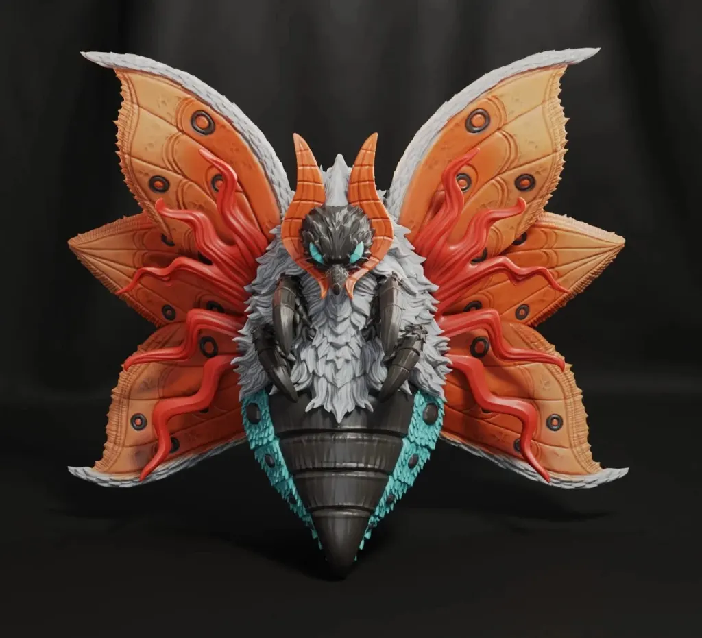 Volcarona Mothra 3d printing stl files - 3D PRINT MAKER CLUB
