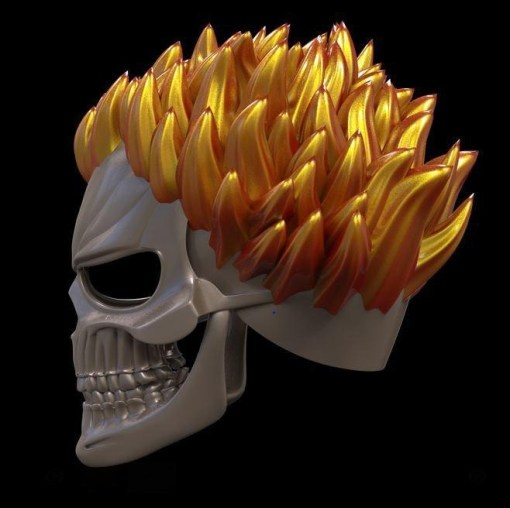 Ghost rider helmet cosplay stl files for 3d printing - 3D PRINT MAKER CLUB