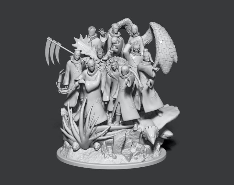 Akatsuki Naruto Diorama 3d print stl files