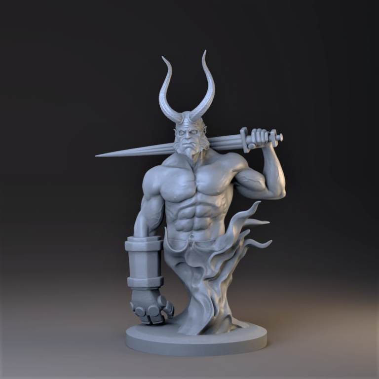 Hellboy Bust 3d printing stl files - 3D PRINT MAKER CLUB
