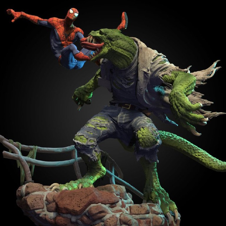 Spider-man vs Lizard 3d print stl files - 3D PRINT MAKER CLUB