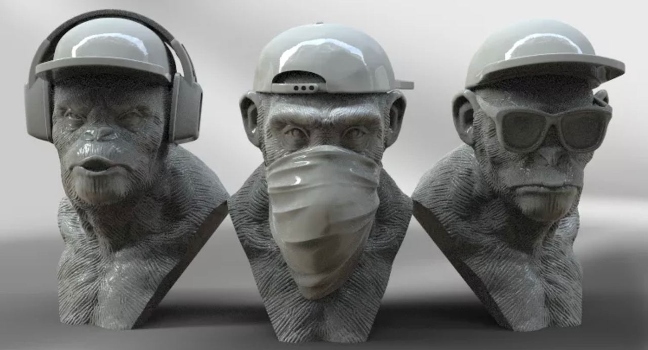 3 Wise monkeys 3d printing stl files - 3D PRINT MAKER CLUB