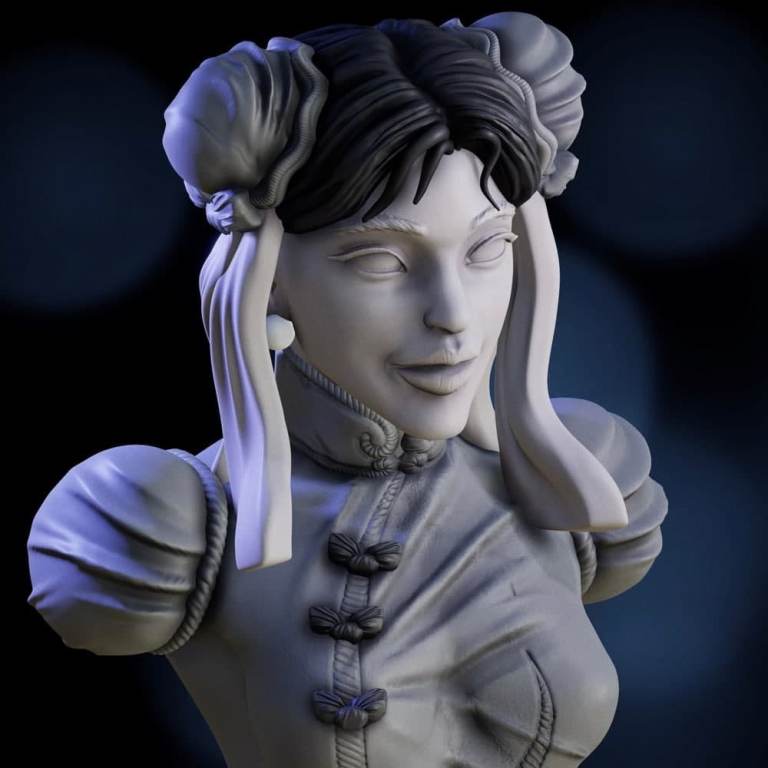 Chun li bust 3d printing stl files - 3D PRINT MAKER CLUB