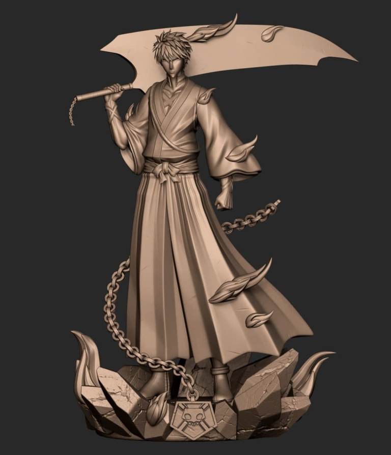 Ichigo Bleach 3d printing stl files - 3D PRINT MAKER CLUB