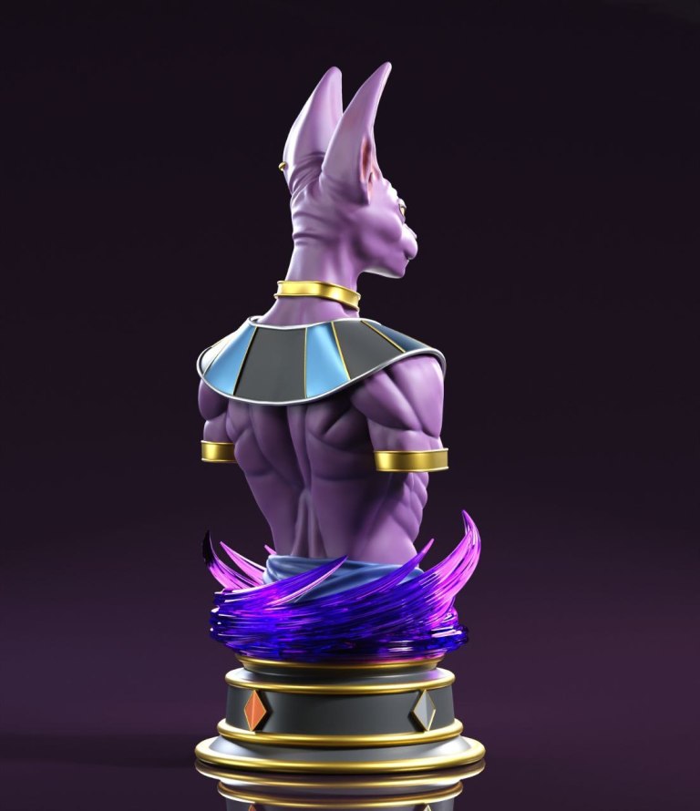 Beerus Bust 3d printing stl files - 3D PRINT MAKER CLUB