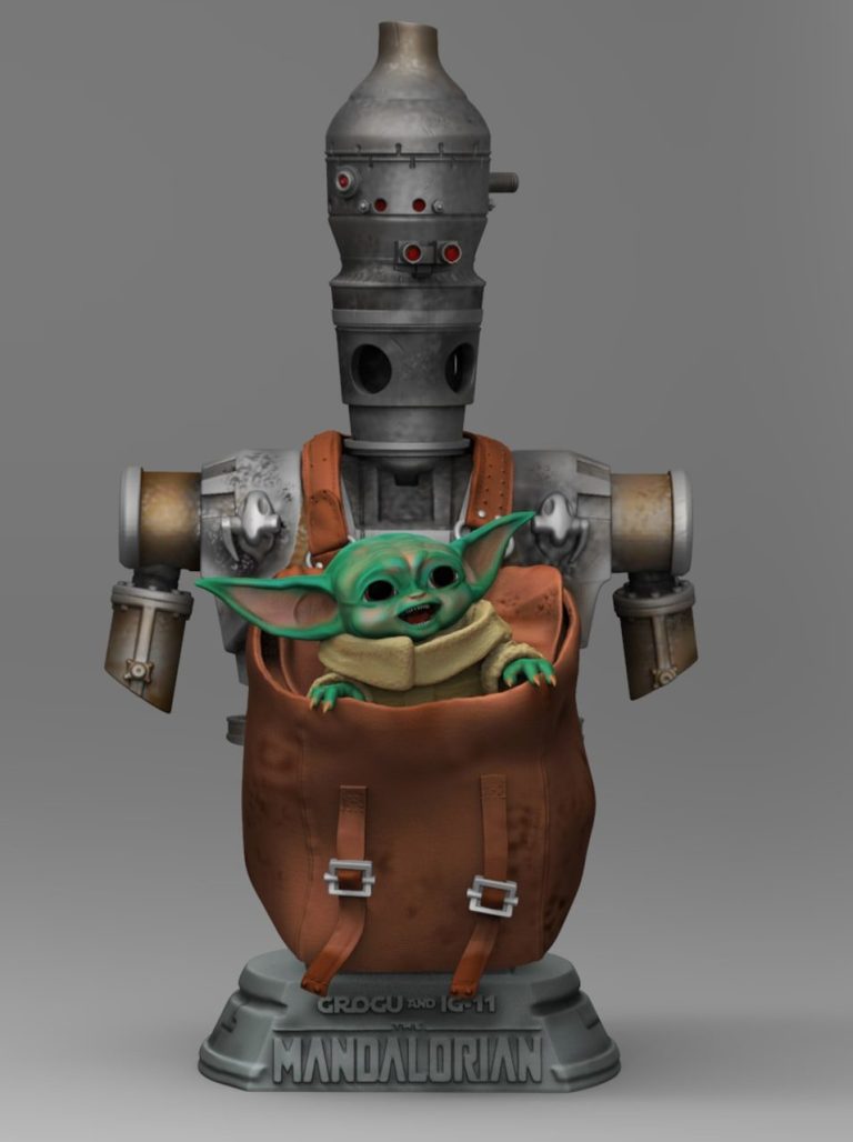 Grogu & IG 3d print stl files - 3D PRINT MAKER CLUB