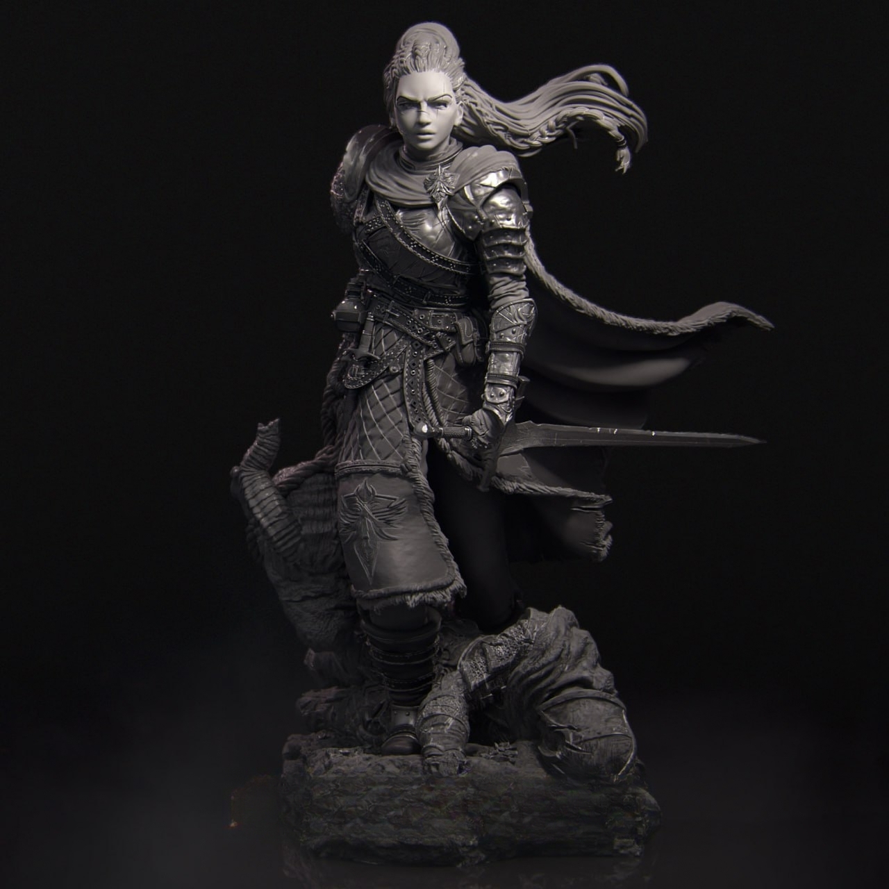 female Monster hunter 3d print stl files - 3D PRINT MAKER CLUB