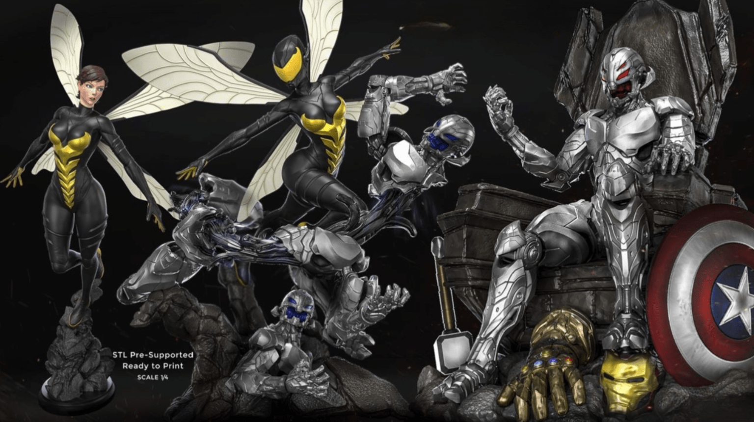 Ultron and wasp 3d print stl files - 3D PRINT MAKER CLUB