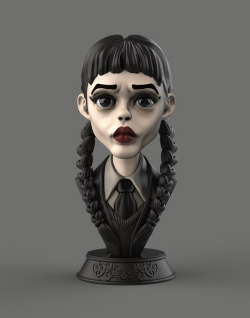 Wednesday bust 3d print stl files - 3D PRINT MAKER CLUB