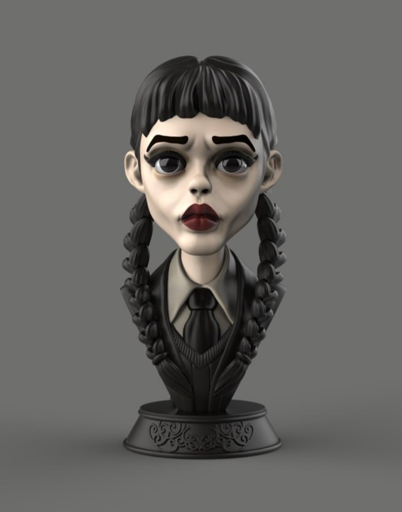 Wednesday bust 3d print stl files - 3D PRINT MAKER CLUB