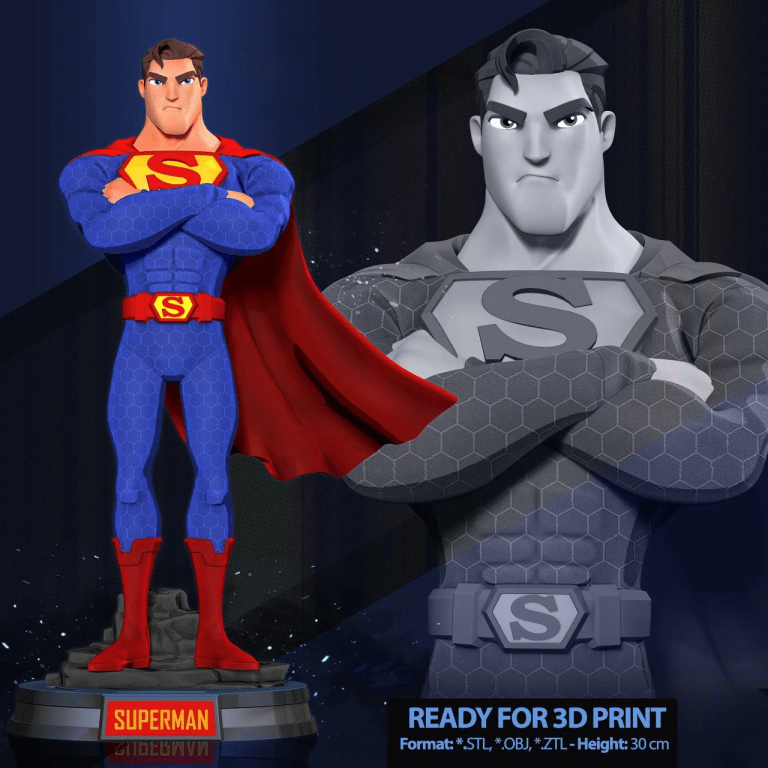 Superman animated 3d printing stl files - 3D PRINT MAKER CLUB