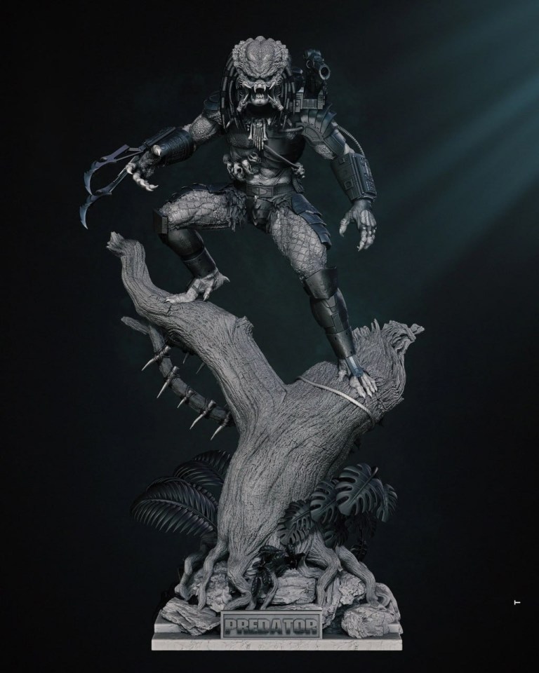 Predator & Dutch statue 2024 3d print stl files - 3D PRINT MAKER CLUB