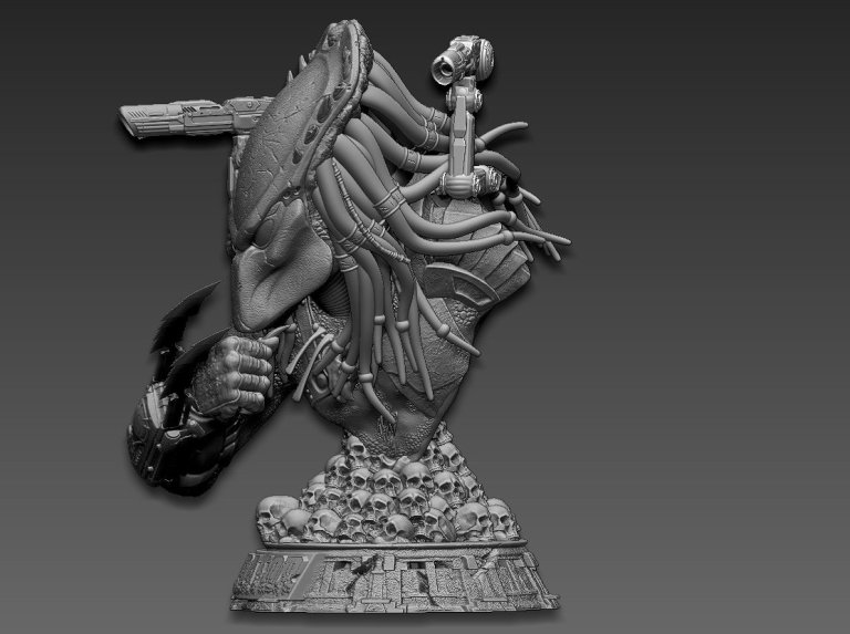 Predator wolf bust 3d print stl files - 3D PRINT MAKER CLUB