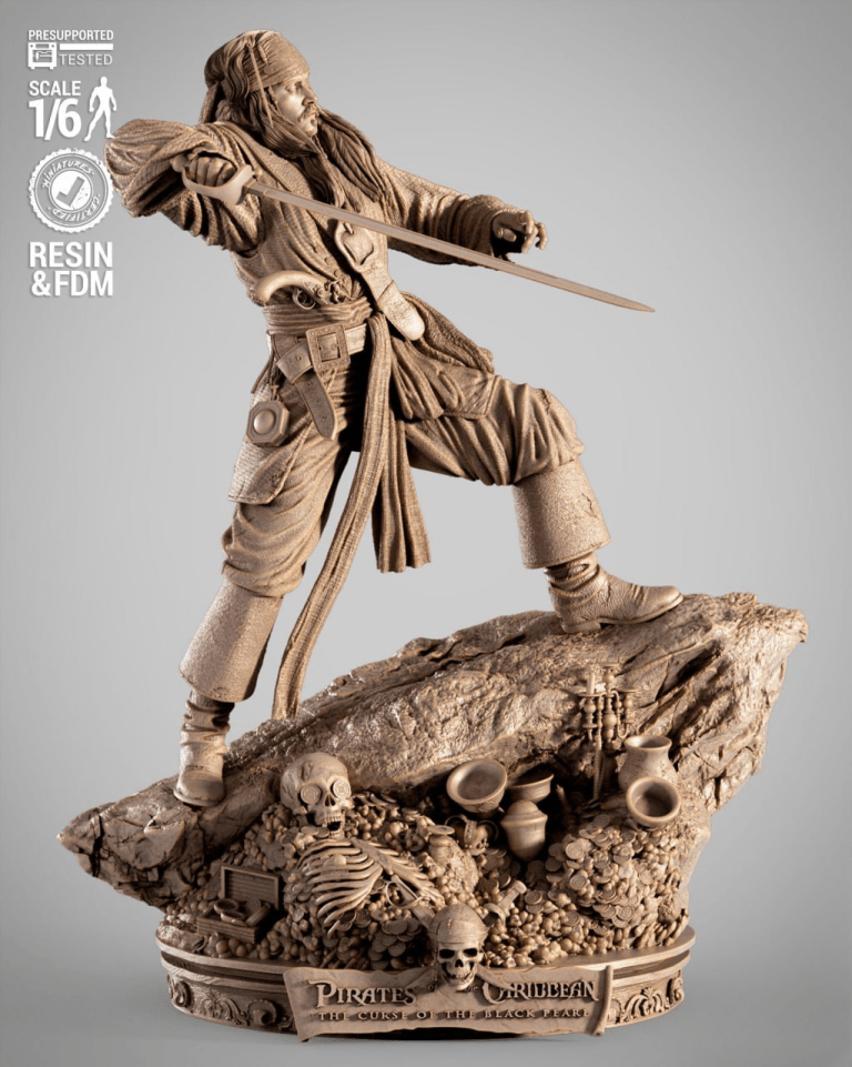 Jack sparrow vs Hector barbossa 3d print stl files - 3D PRINT MAKER CLUB